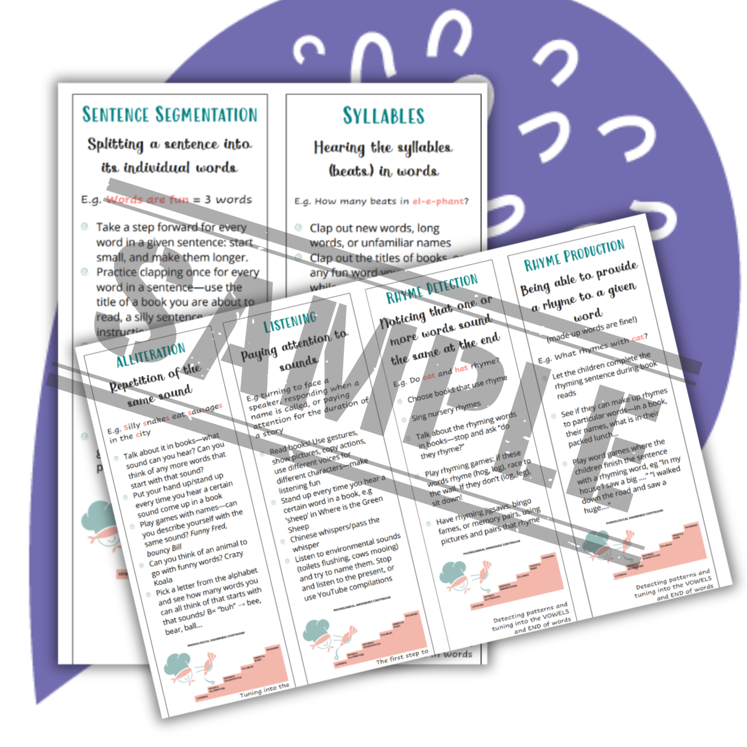 Phonological Awareness Bookmarks – Speech Pathology Tasmania